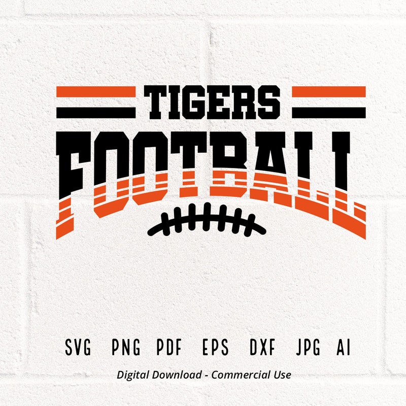 Tiger Football Svg - Etsy