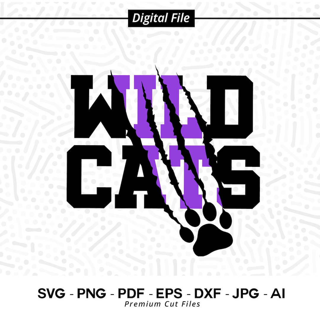 Wildcats Paw SVG PNG, Wildcats Svg, Wildcat Svg, Paw Claw Svg, Wildcats ...