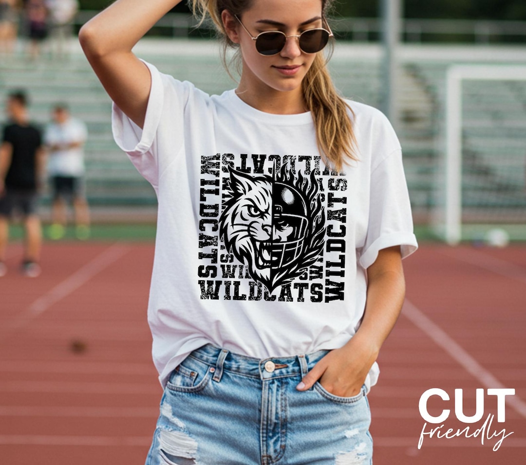 Wildcats Mascot Football Design – Grunge Game Day SVG PNG - Etsy