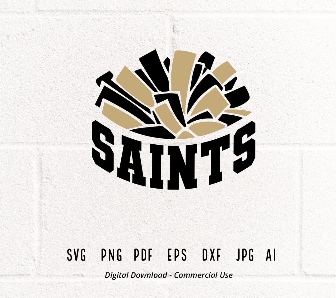 Saint Cheer Svg, Saint, Saints, Cheer Svg, Png, Sublimation, Pom Pom ...