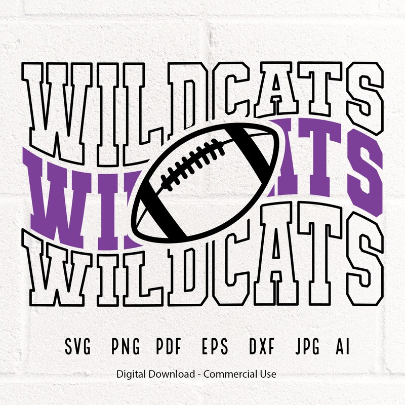 Wildcats Football Svg - Etsy