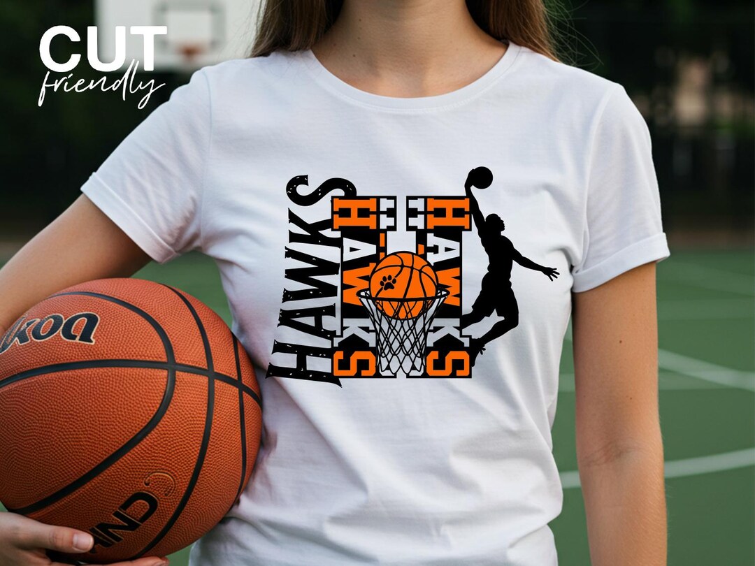 Hawks Basketball Letter H SVG PNG, Stacked Typography, School Spirit ...