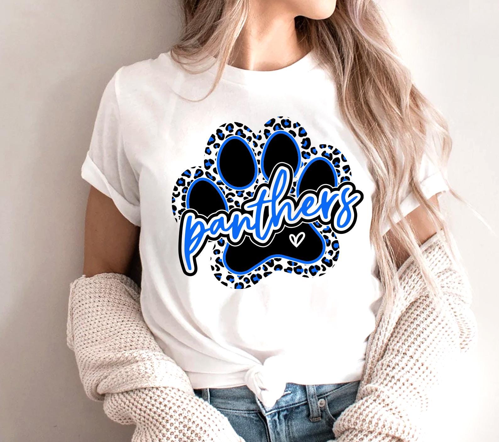 Leopard Print Panthers Paw SVG | Football Mom, Cheer (digital File) - Etsy