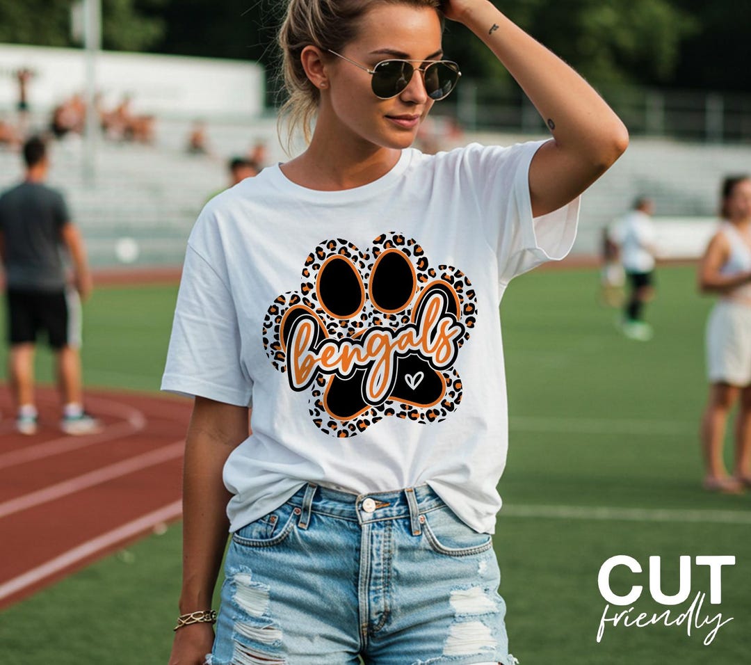 Bengals Paw SVG PNG, Leopard Bengals Mascot Cheer Mom Shirt Design ...