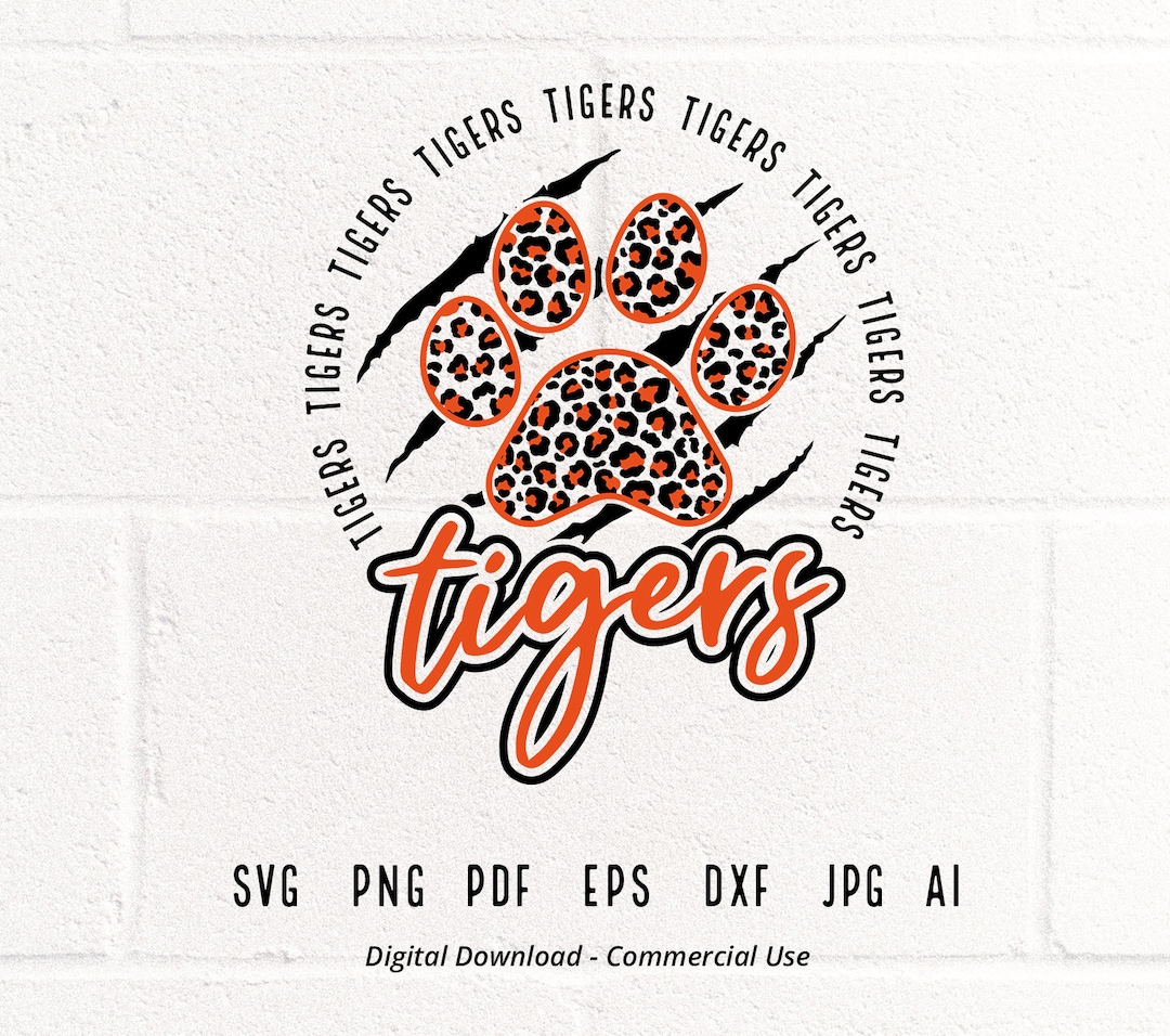 Tigers SVG PNG, Leopard Tigers Paw Svg, Tigers Claw Svg, Tigers Mascot ...