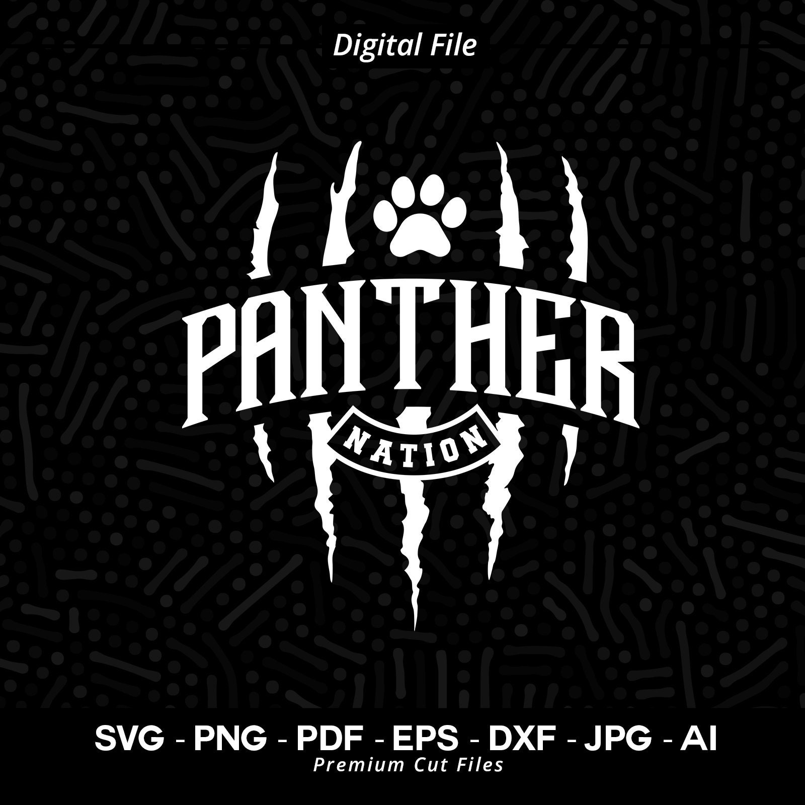 Panther Nation Paw SVG PNG: Cheer and School Spirit - Digital Cut File ...