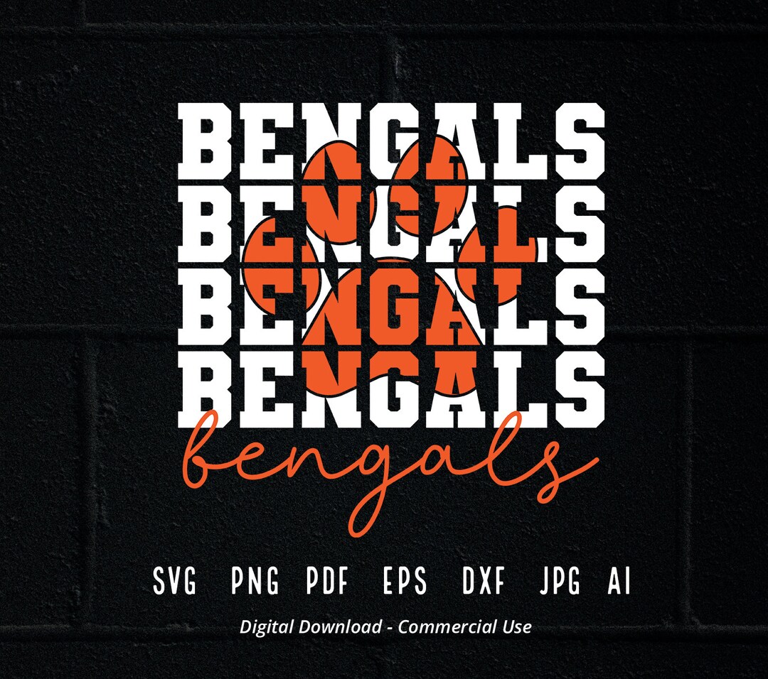 Stacked Bengals Paw SVG, Bengals Mascot Svg, Bengals Svg, Bengals Paw ...
