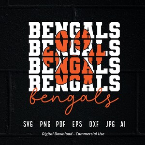 Stacked Bengals Paw SVG, Bengals Mascot Svg, Bengals Svg, Bengals Paw ...