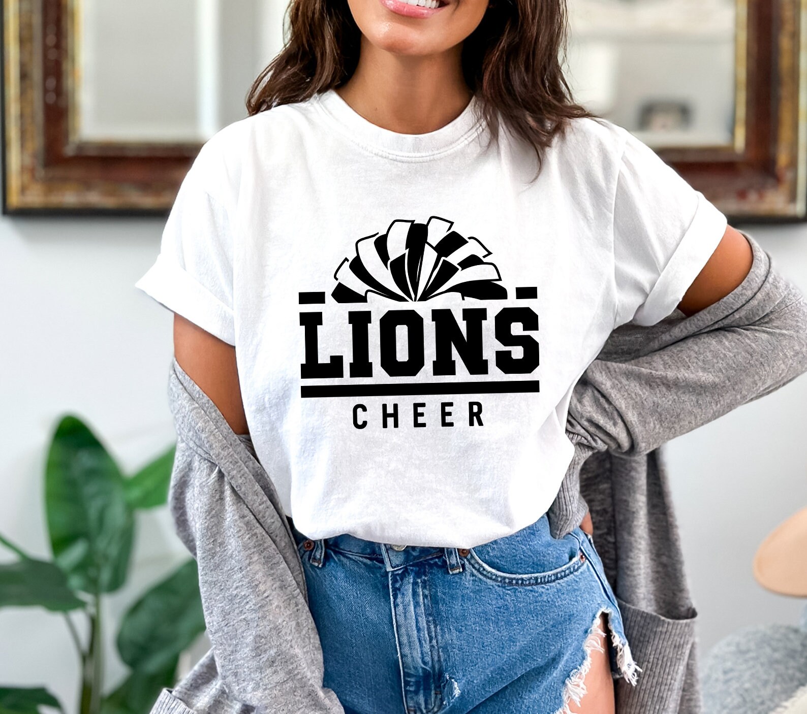 Lions Cheer SVG, Pom Pom Mascot, School Spirit (digital File) - Etsy
