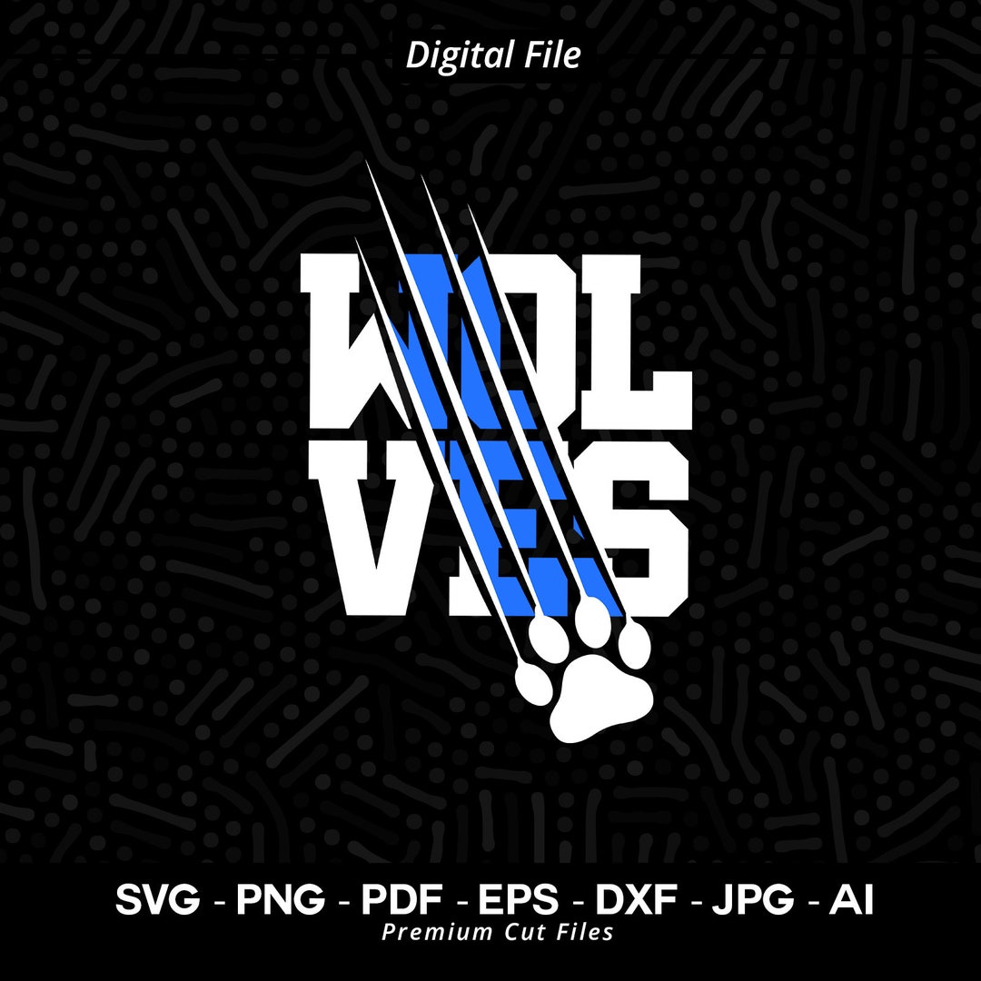 Wolves Paw SVG PNG, Wolves Svg, Wolve Svg, Paw Claw Svg, Wolves Cheer ...