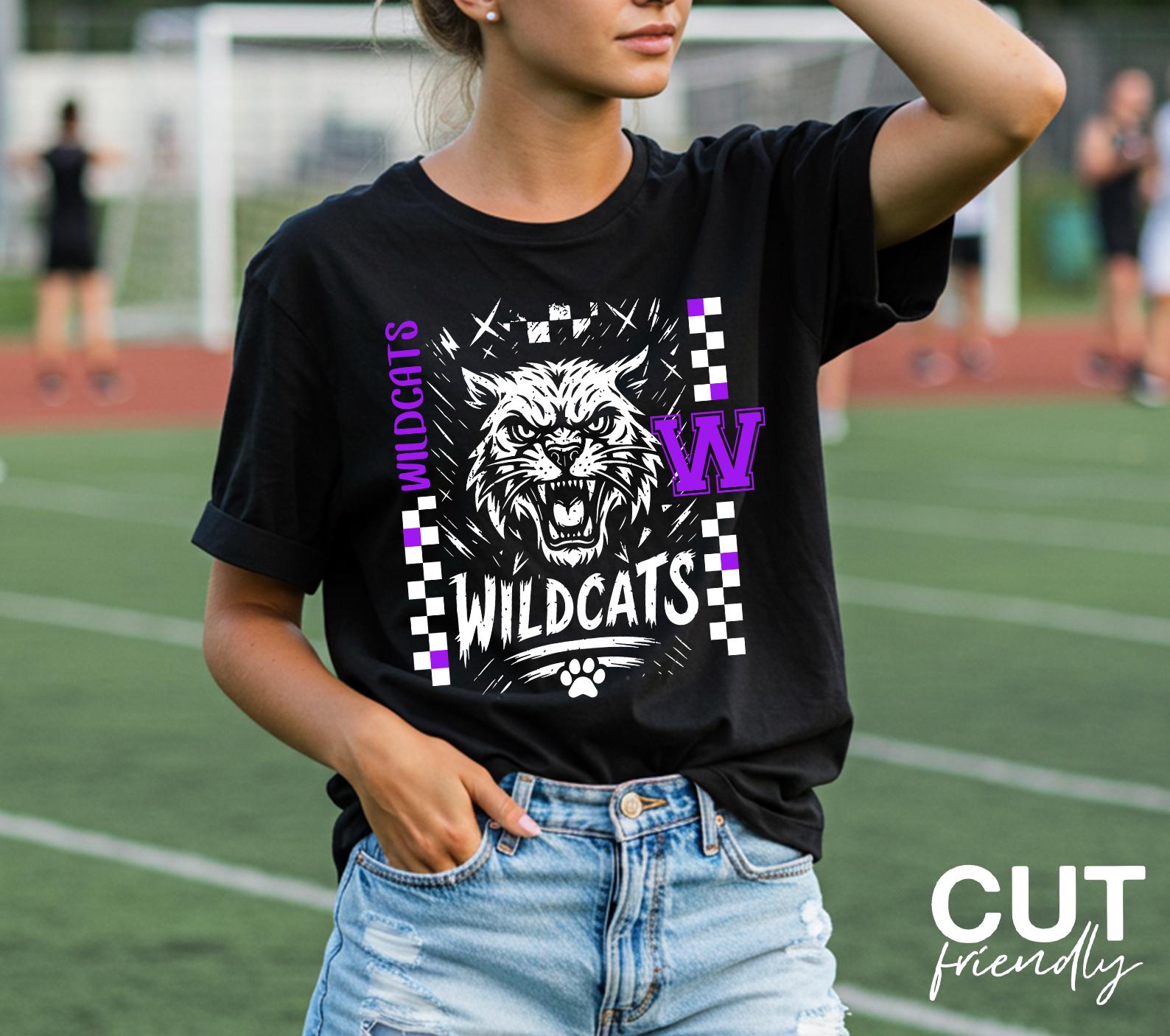 Wildcats Mascot SVG PNG – Retro School Spirit, Cheer Design - Etsy