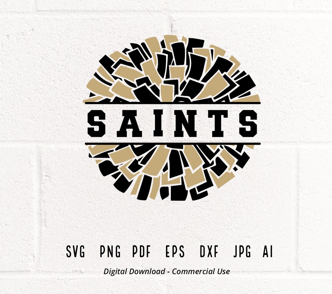 Saint Cheer Svg, Saint, Saints, Cheer Svg, Png, Sublimation, Pom Pom ...