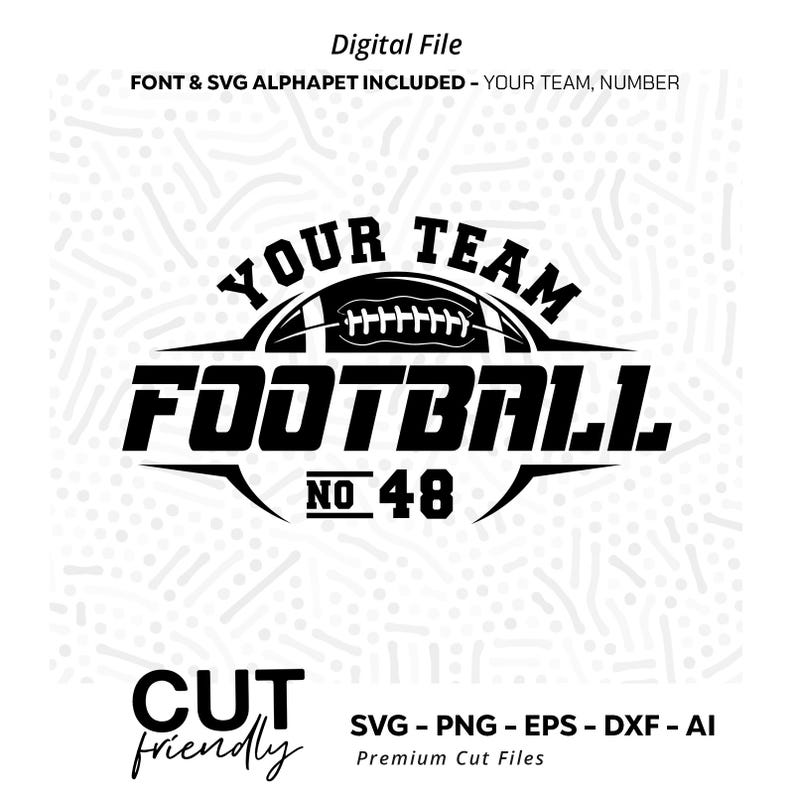Custom Football Shirt SVG - Team Logo and Mascot Design - Etsy