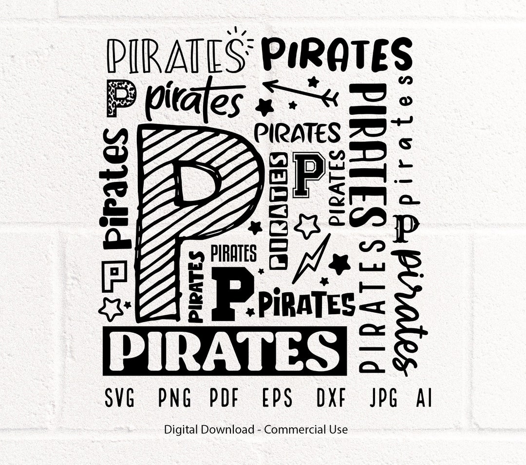 Pirates SVG PNG, Pirates Mascot Svg, Pirates Typography Svg, Pirates ...
