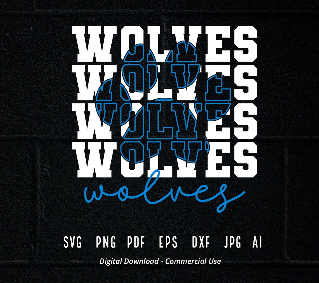 Stacked Wolves Paw SVG, School Team Mascot (digital Download) - Etsy