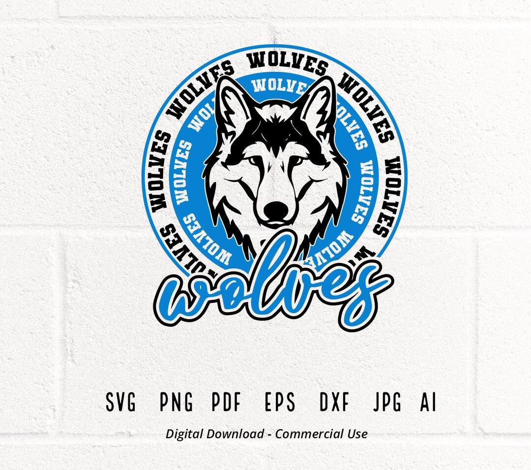 Wolves SVG PNG, Wolves Face Svg, Wolves Mascot Svg, Wolves Cheer ...