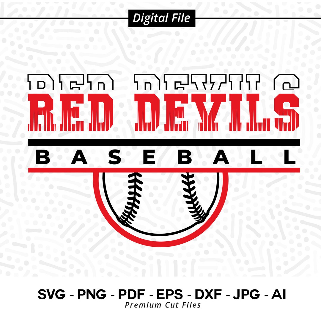 Red Devils Baseball SVG PNG, Baseball Svg, Red Devils Svg, Baseball ...