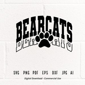 Bearcats Paw SVG PNG: School Spirit Design (digital Download) - Etsy