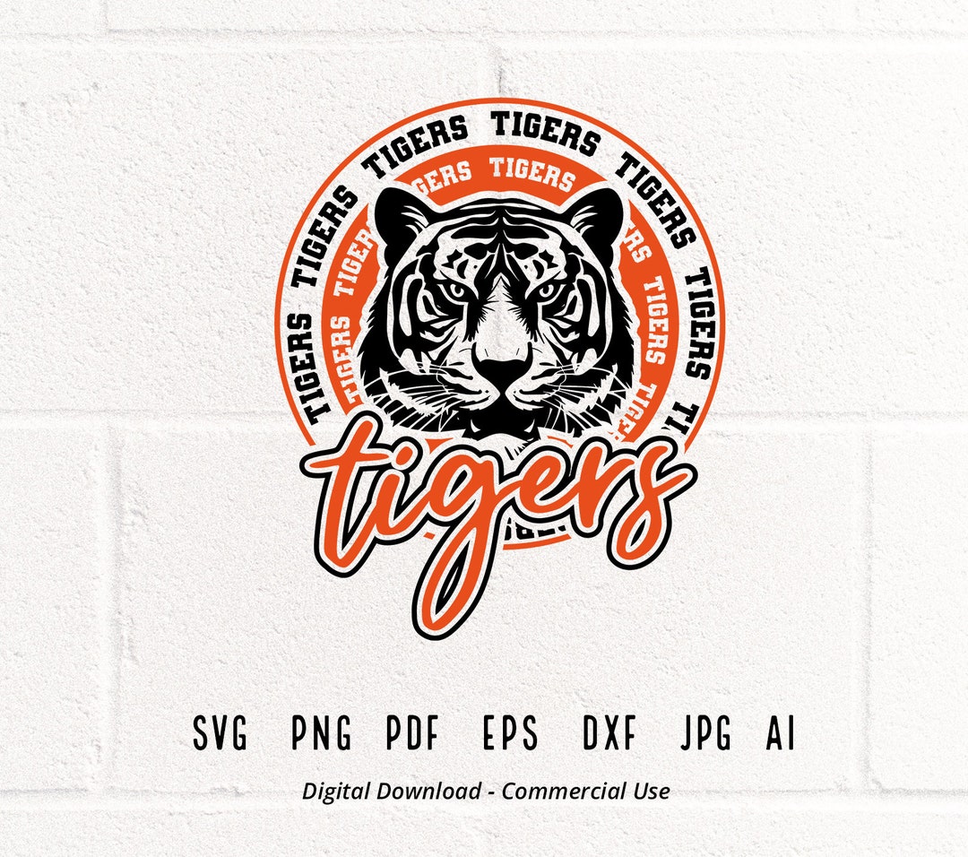 Tigers SVG PNG, Tigers Face Svg, Tigers Mascot Svg, Tigers Cheer Svg, Tigers Vibes Svg, School ...