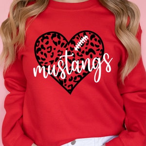 Leopard Heart Mustangs SVG, Mustangs Mascot Svg,mustangs Svg,mustangs ...