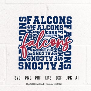 Falcons SVG PNG, Falcons Mascot Svg, Falcons Cheer Svg, Falcons Shirt ...