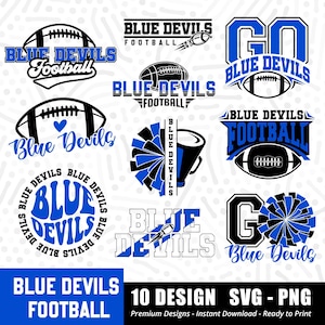 Blue Devils Football Bundle SVG PNG, Blue Devils Bundle Svg, Football ...