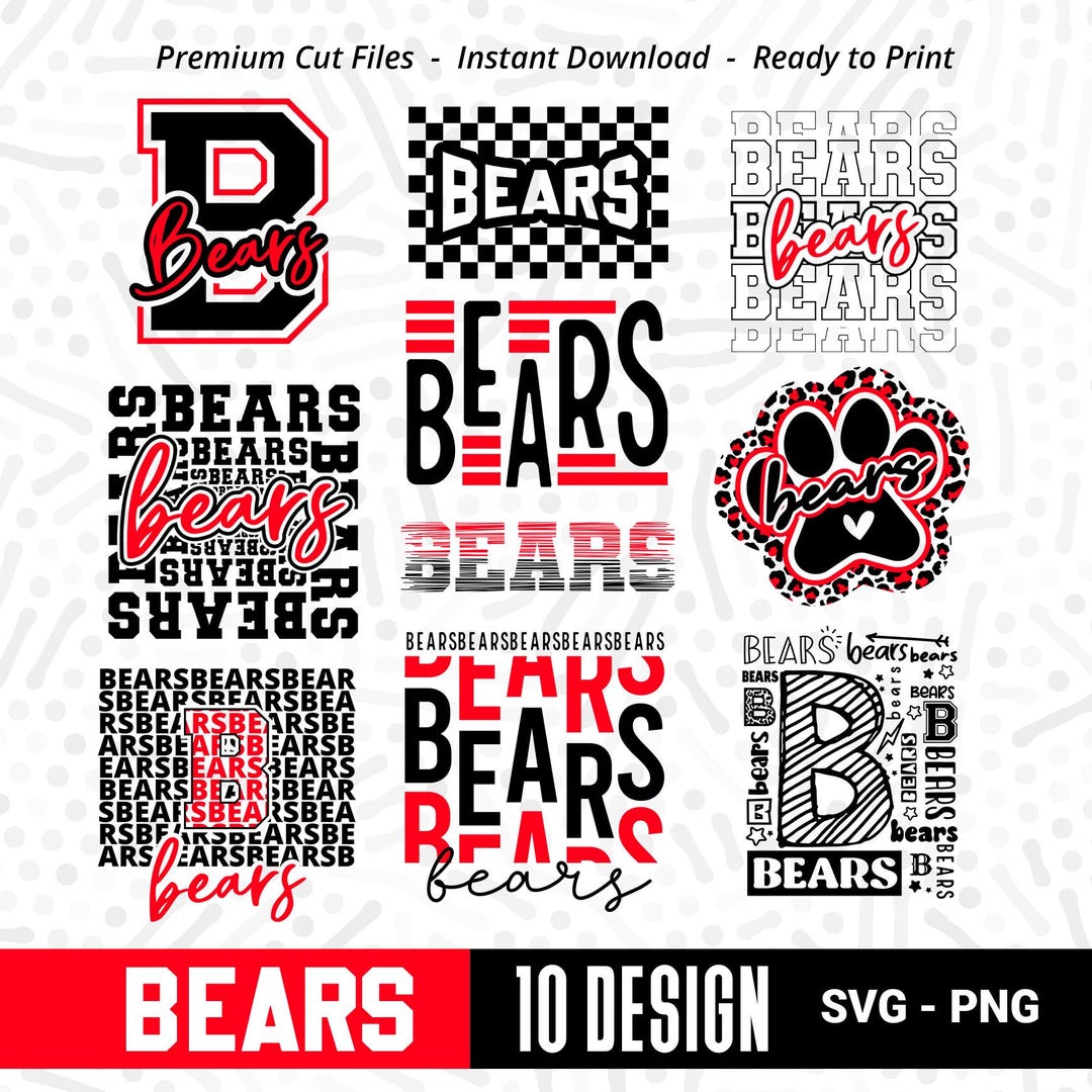 Bears SVG PNG Bundle, Shirt Designs (digital Download) - Etsy
