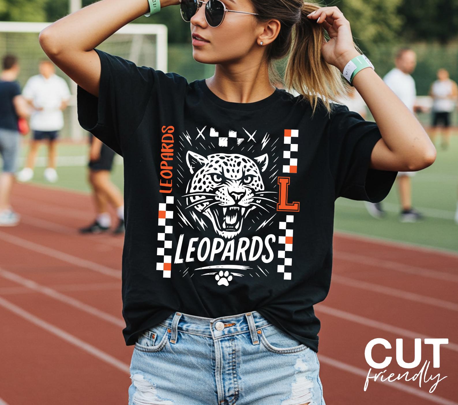 Grunge Leopard Mascot SVG – Varsity L, School Spirit Design (digital ...
