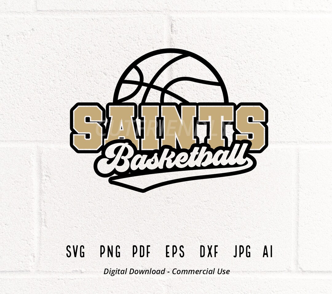 Saints SVG PNG, Saints Basketball Svg, Saints Cheer Svg, Basketball Svg ...