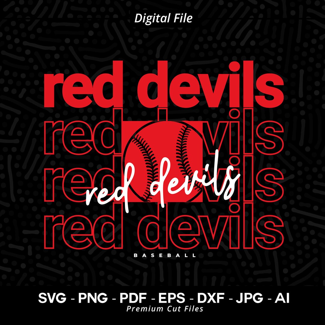 Red Devils Baseball SVG PNG, Baseball Svg, Red Devils Svg, Baseball ...