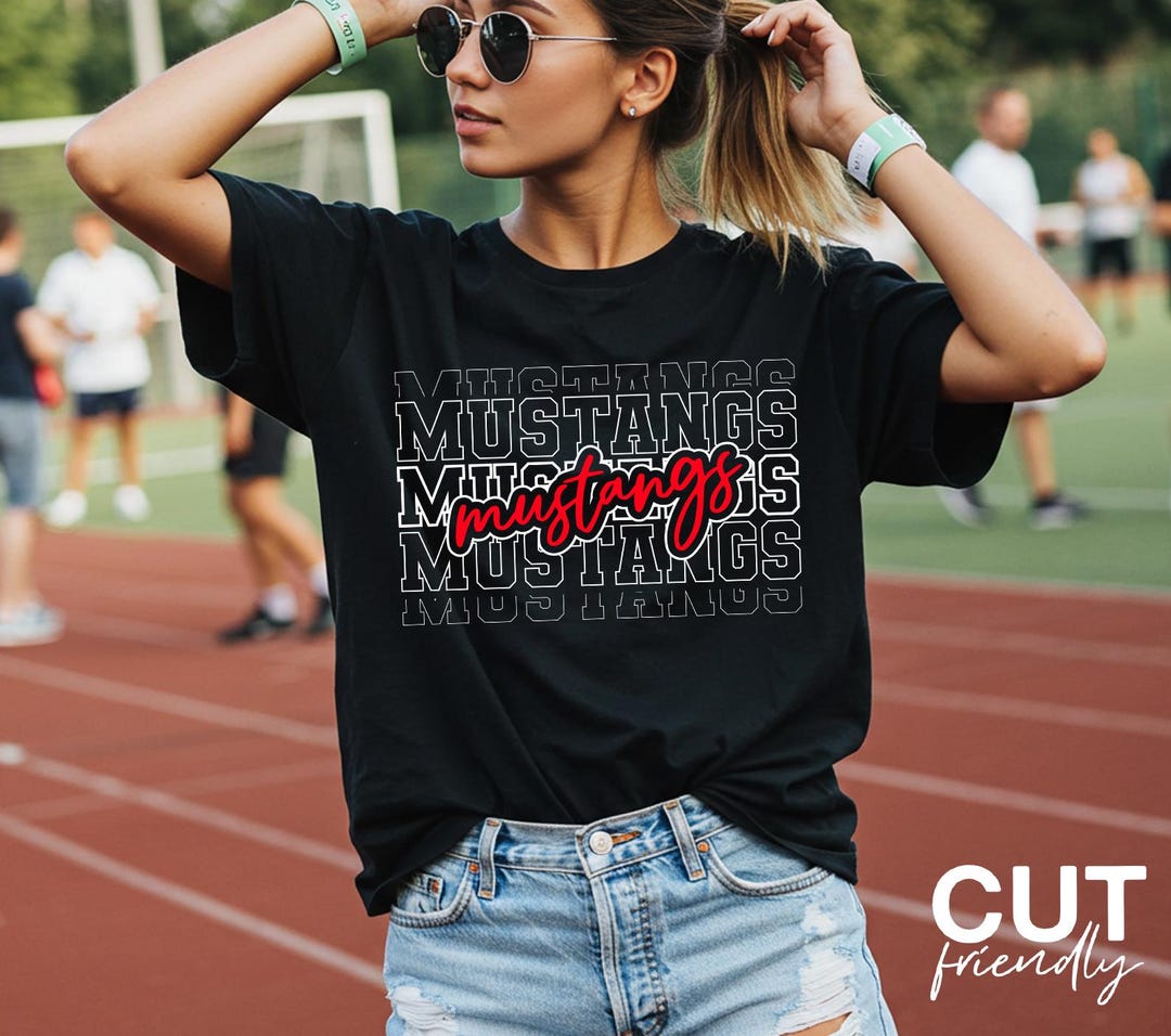 Mustangs SVG, Stacked Cheer Shirt Design (digital Download) - Etsy