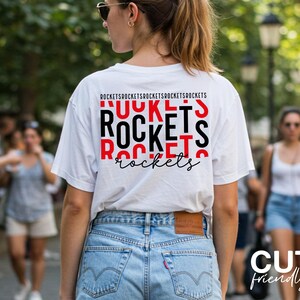 Stacked Rockets SVG PNG, Rockets Cheer Shirt SVG Design, School Spirit ...