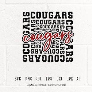Cougars Mascot SVG, School Spirit Pride (digital Download) - Etsy