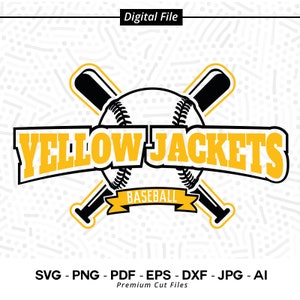 Yellow Jackets Baseball SVG PNG, Baseball Svg, Yellow Jackets Svg ...