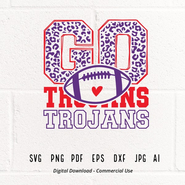 Trojans Football Svg - Etsy