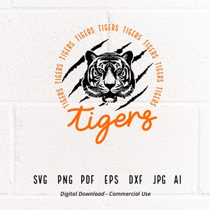 Tigers SVG PNG, Tigers Face Svg, Tigers Claw Svg, Tigers Mascot Svg ...