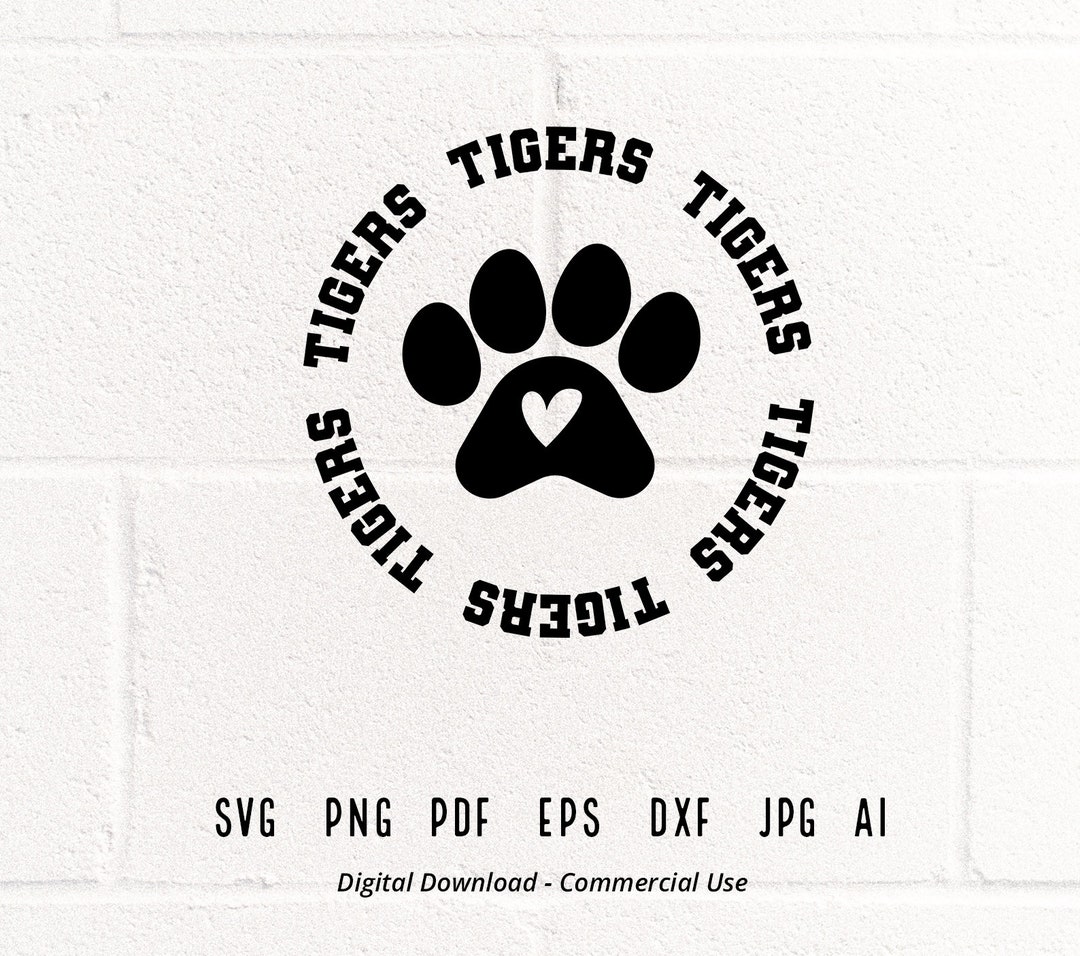Tigers SVG PNG, Tigers Paw Svg, Tigers Mascot Svg, Tigers Cheer Svg, Tigers Vibes Svg, School ...