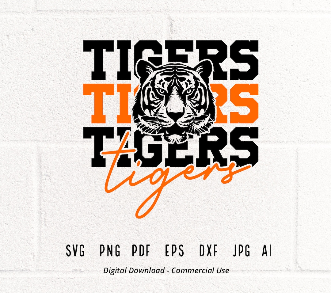 Tigers SVG PNG, Tigers Face Svg, Stacked Tigers Svg, Tigers Mascot Svg ...