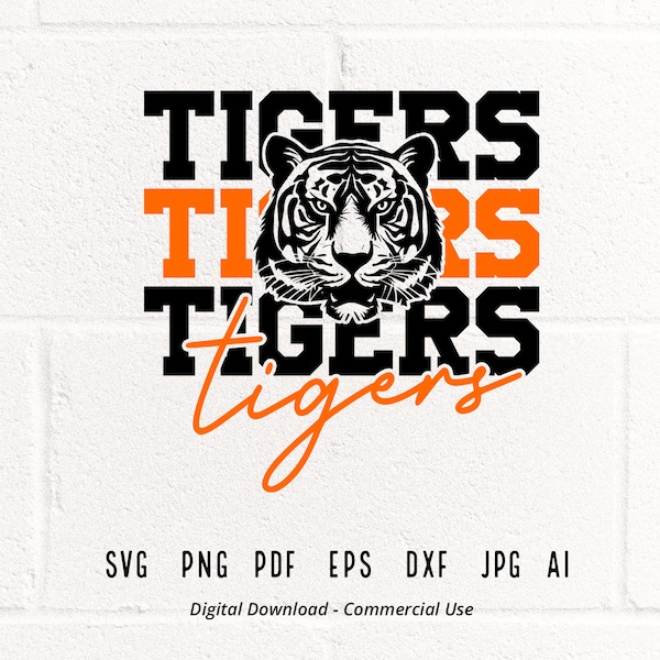 Tiger Cheer Svg - Etsy
