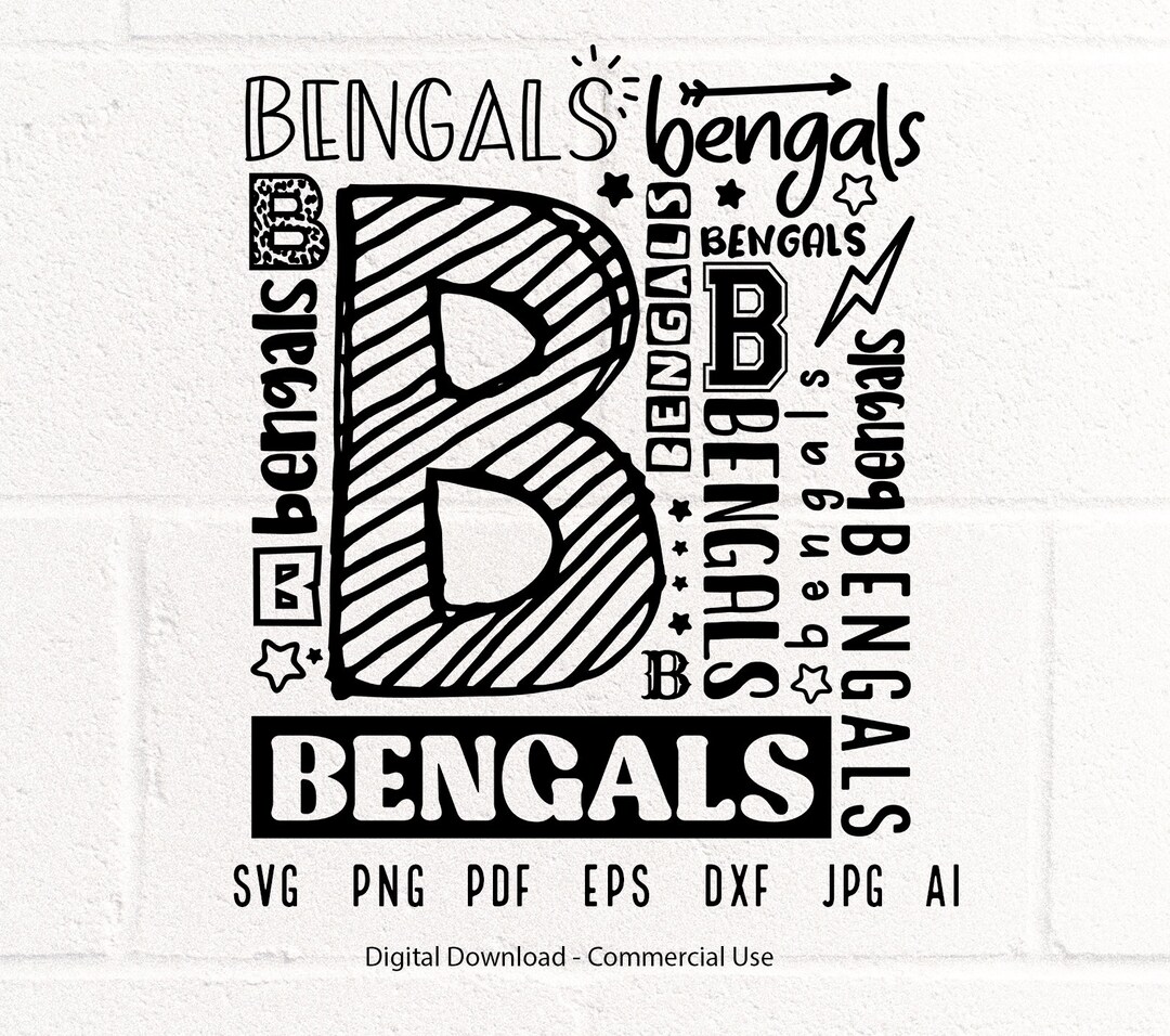 Bengals SVG PNG, Bengals Mascot Svg, Bengals Typography Svg, Bengals ...