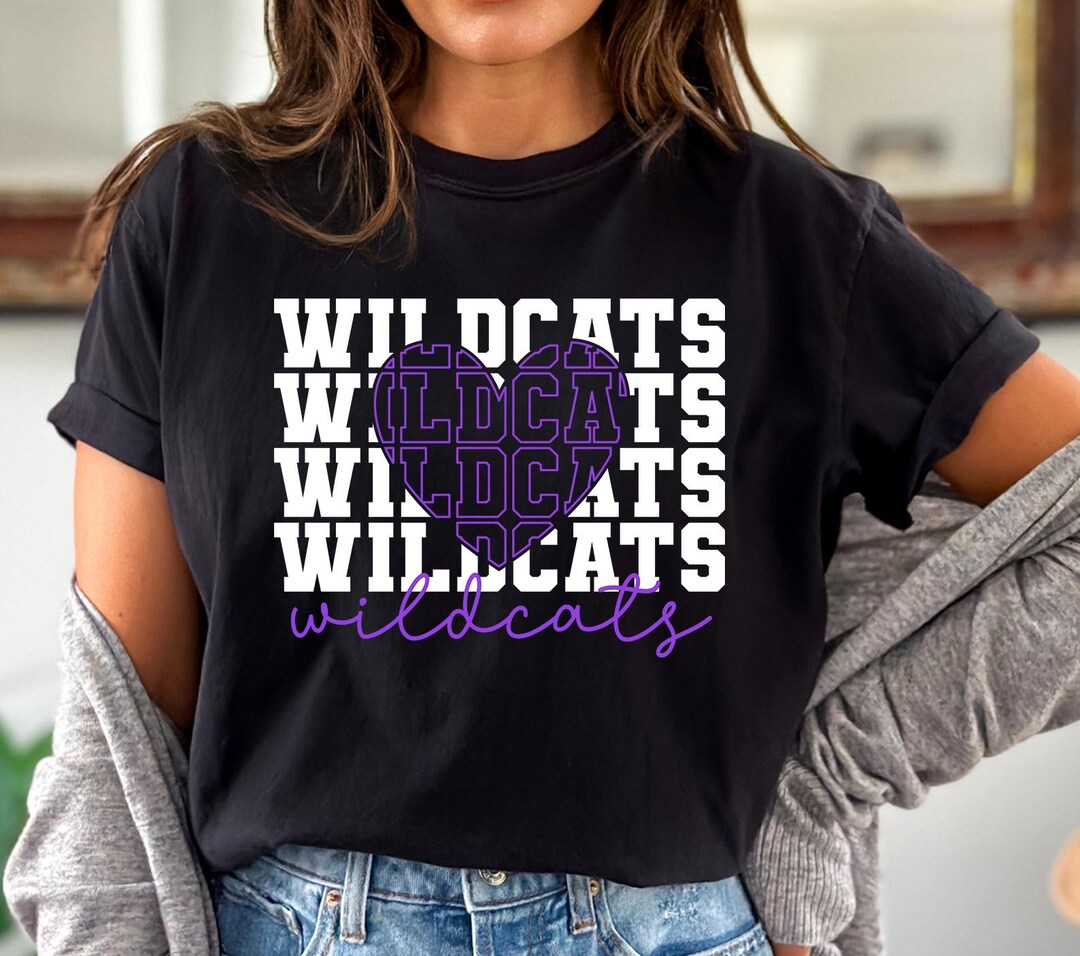 Wildcats Heart SVG – School Spirit Shirt Design (png, Dxf, Pdf) - Etsy