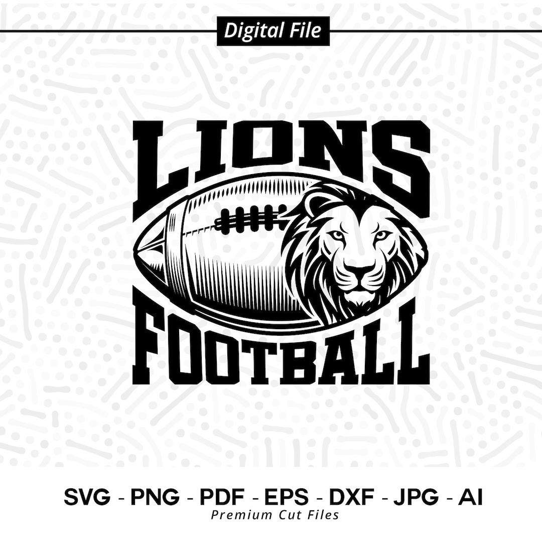 Lions SVG PNG, Lions Football Svg, Lions Face Svg, Lion, Football Svg ...