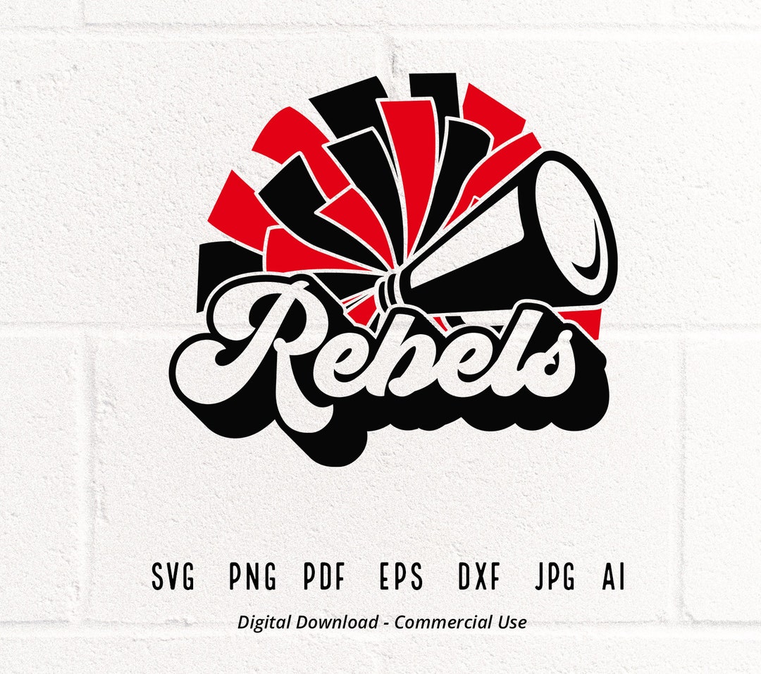 Rebel Cheer Svg, Rebel, Rebels, Cheer Svg, Png, Sublimation, Pom Pom ...