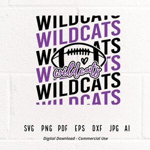 Wildcats Football SVG PNG, Wildcats Mascot Svg, Wildcats Svg, Wildcats ...