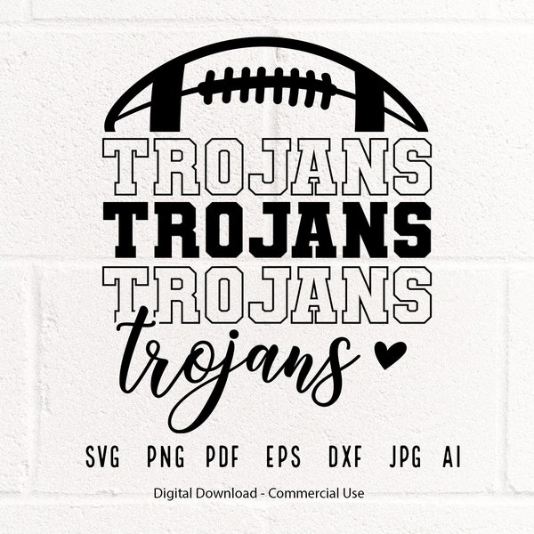 Trojans Football Svg - Etsy