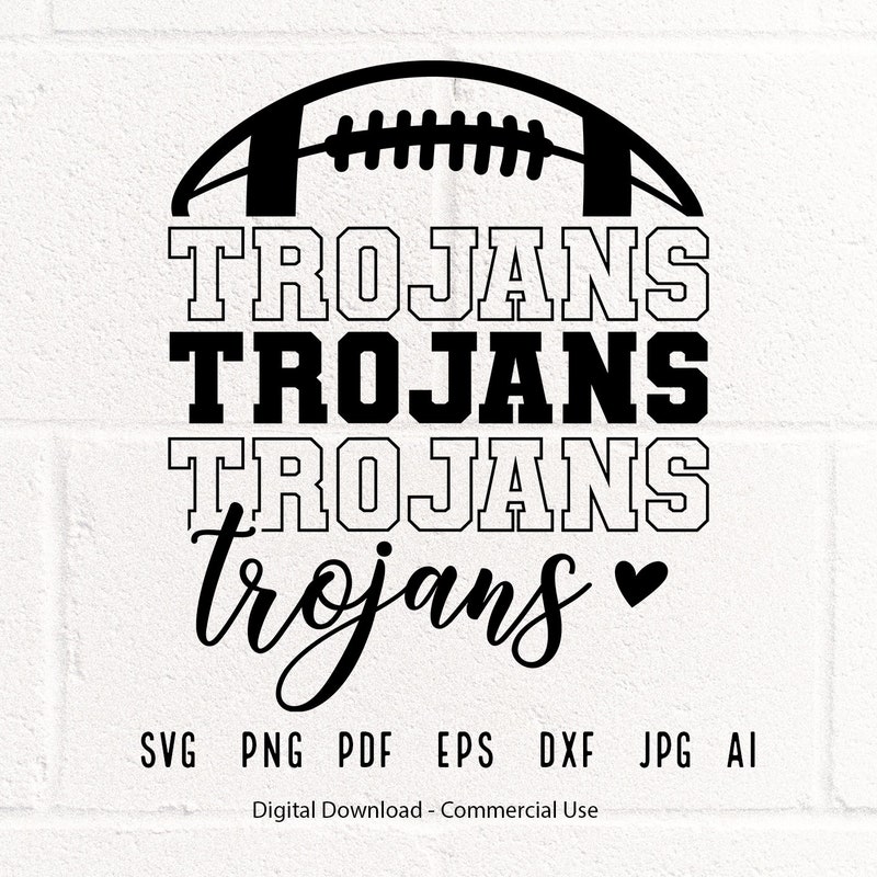 Trojans Football Svg - Etsy