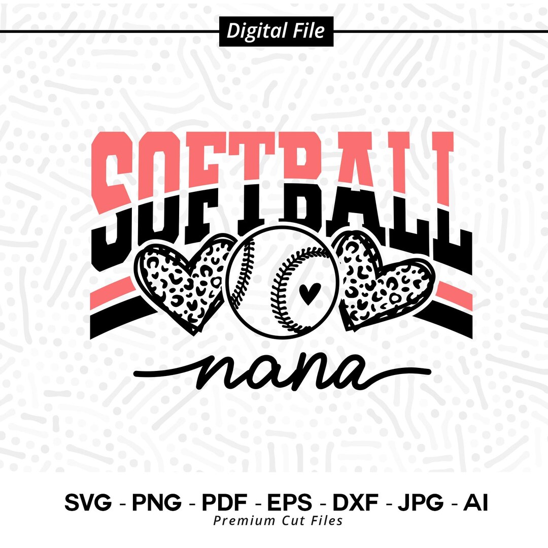 Leopard Softball Nana SVG: Game Day Grandma Design (digital File) - Etsy