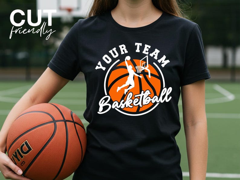 Editable Basketball Team Template SVG PNG, Custom Name, Dunk Player ...