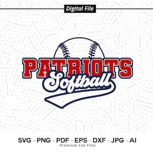 Patriots SVG PNG, Patriot Svg, Softball Svg, Patriots Softball Svg ...