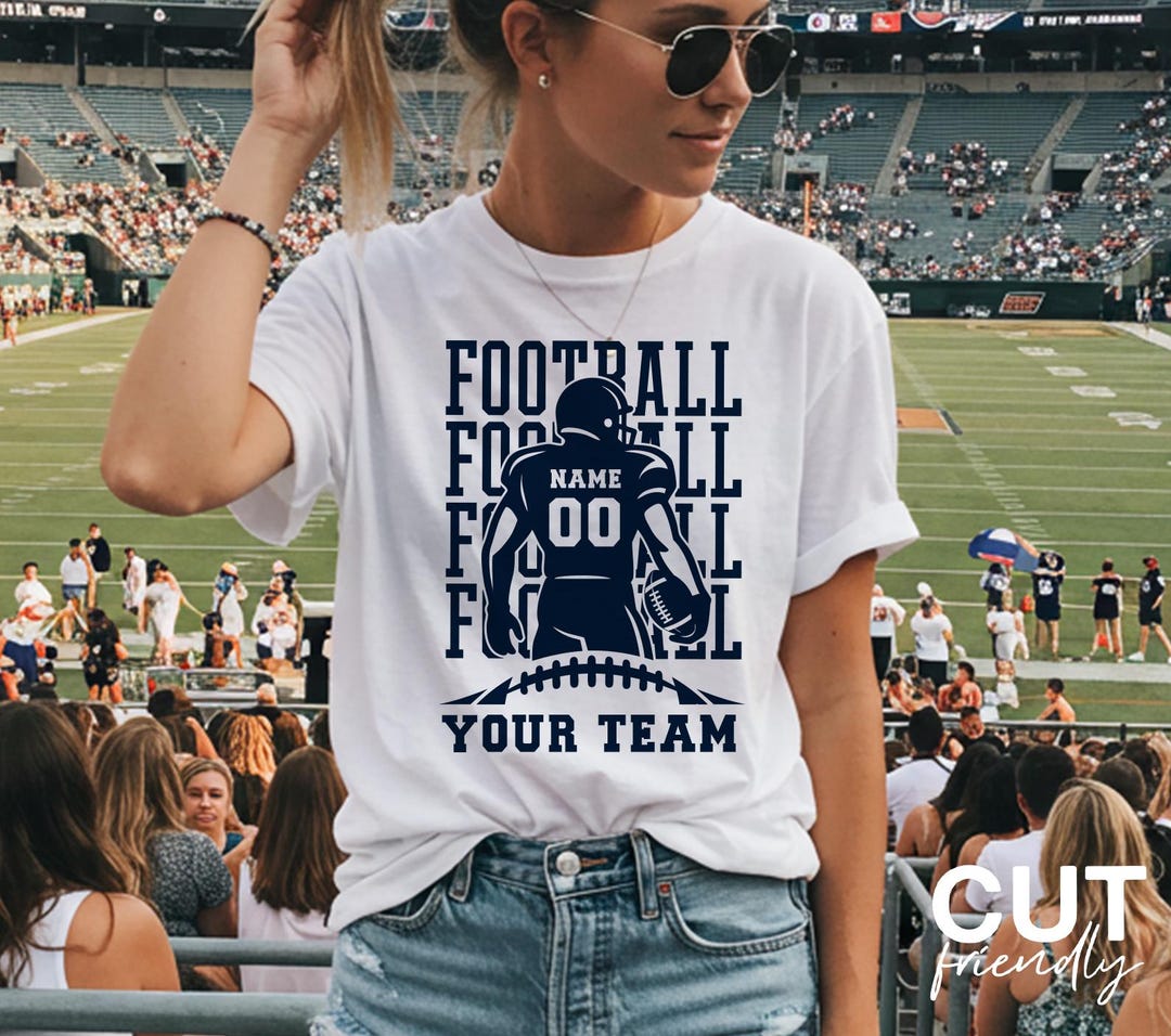 Editable Football Team SVG PNG, Custom Player Shirt Cut File, Football ...